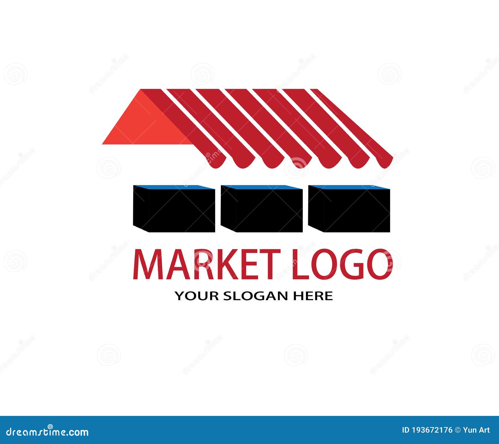 Simple Vector Market Logo Design Stock Vector - Illustration of shop ...