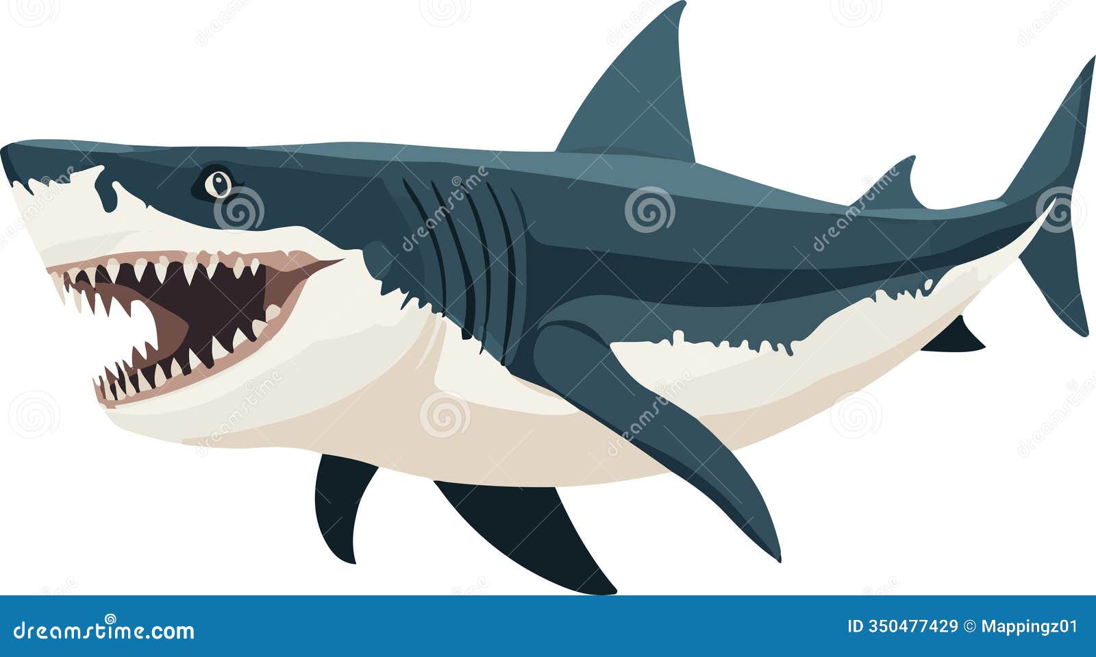 Simple Vector Megalodon Clipart Stock Vector - Illustration of icons ...