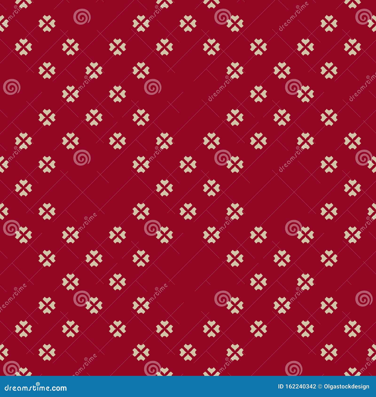 Simple Vector Minimalist Floral Pattern. Red and Gold Geometric ...