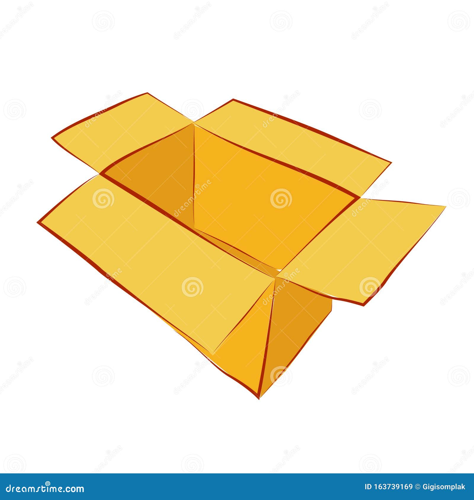 Simple Vector Mockup Brown Cardboard, Isolated on White Stock Vector ...