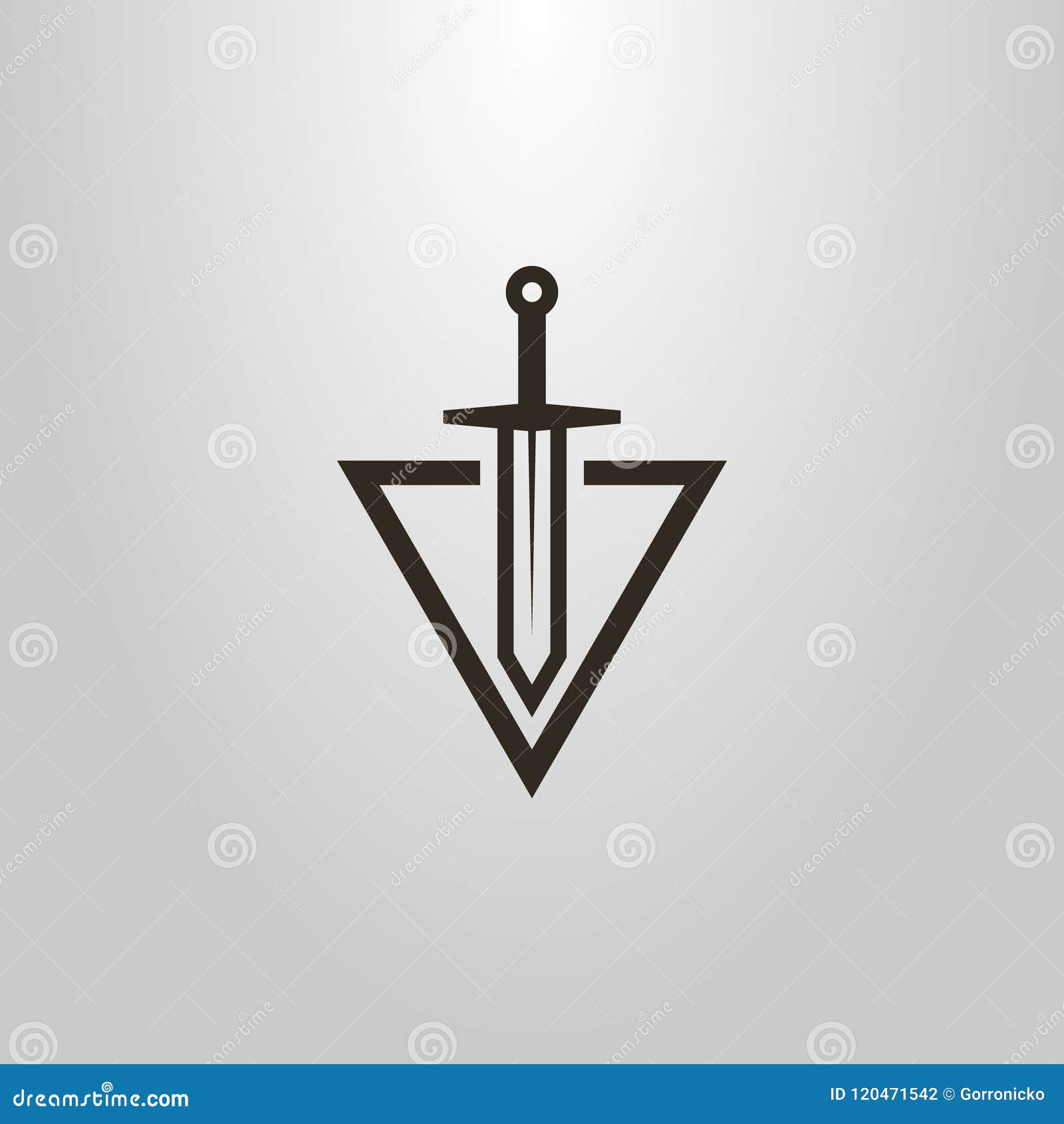 Simple Vector Modern Symbol of Sword Cutting into a Triangle Stock ...