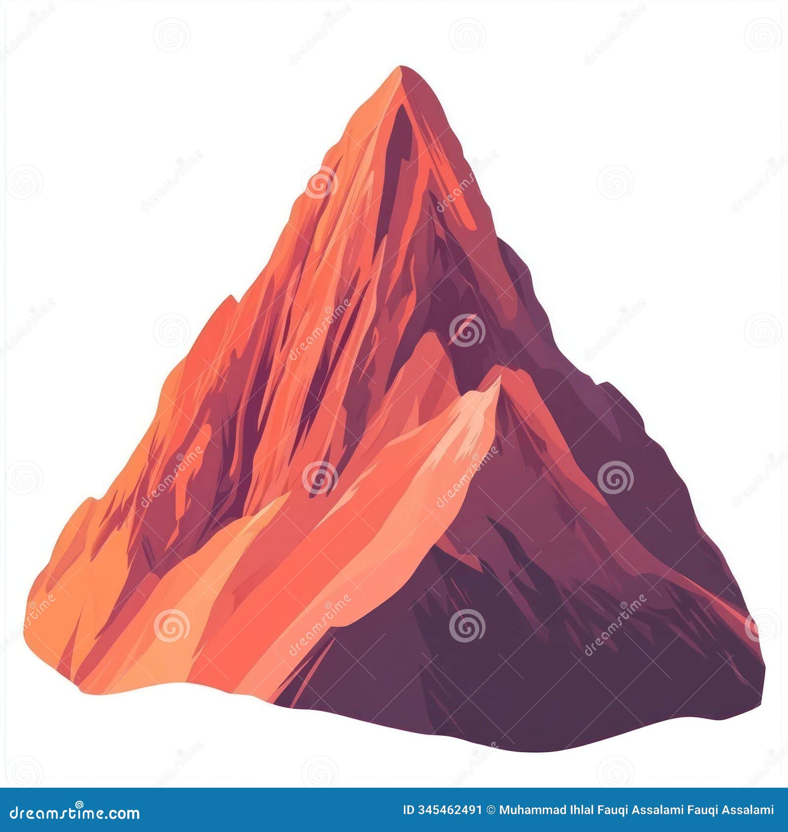 A Simple Vector of a Mountain Peak with Flat Design Stock Illustration ...