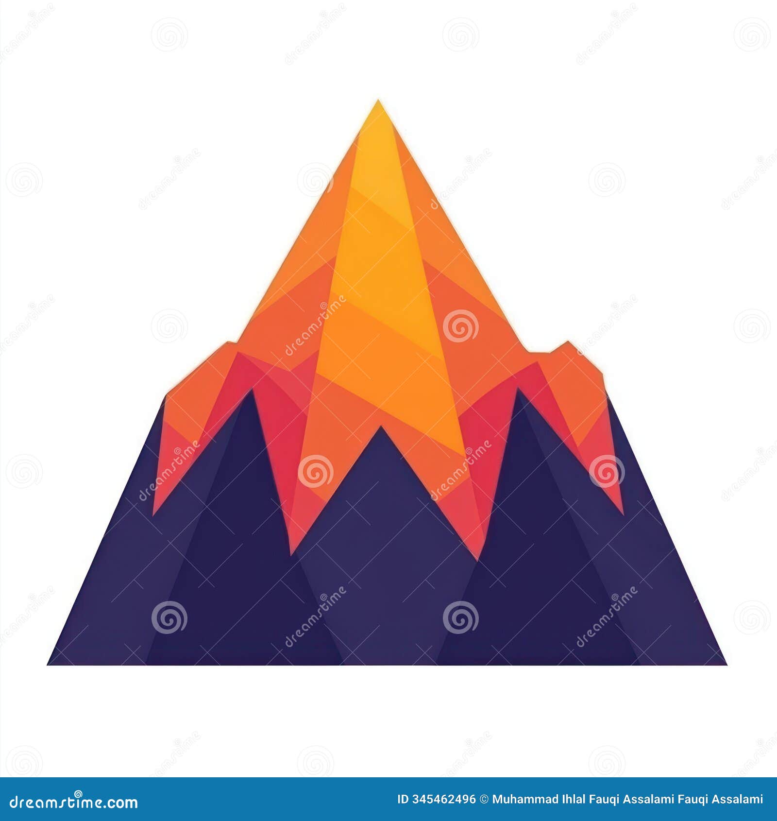 A Simple Vector of a Mountain Peak with Flat Design Stock Illustration ...