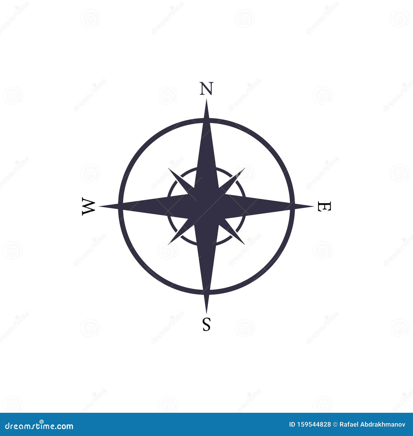 Simple Vector Nautical Compas Icon. Navigation Map Sign Stock Vector ...