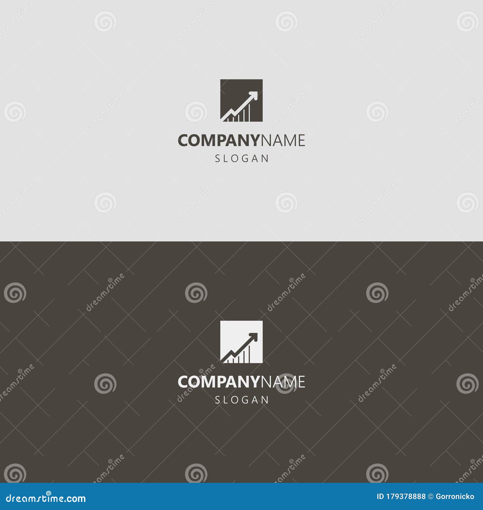 Simple Vector Negative Space Square Iconic Logo of Growing Up Arrow ...