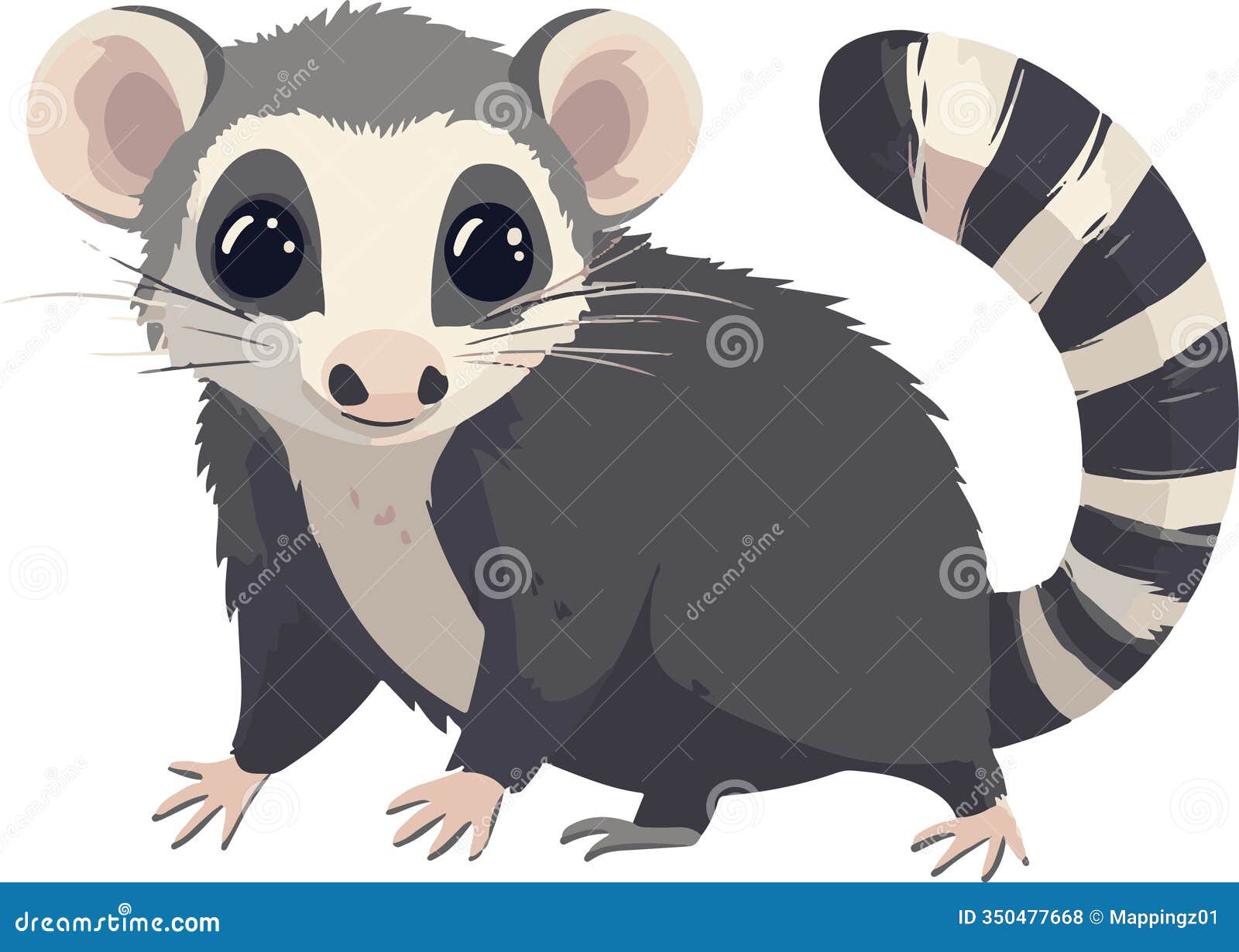 Simple Vector Opossum Clipart Stock Vector - Illustration of colorful ...