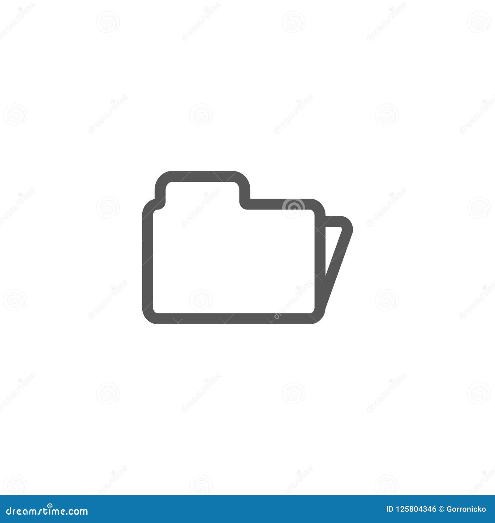 Simple Vector Outline Line Art Folder Icon Stock Vector - Illustration ...