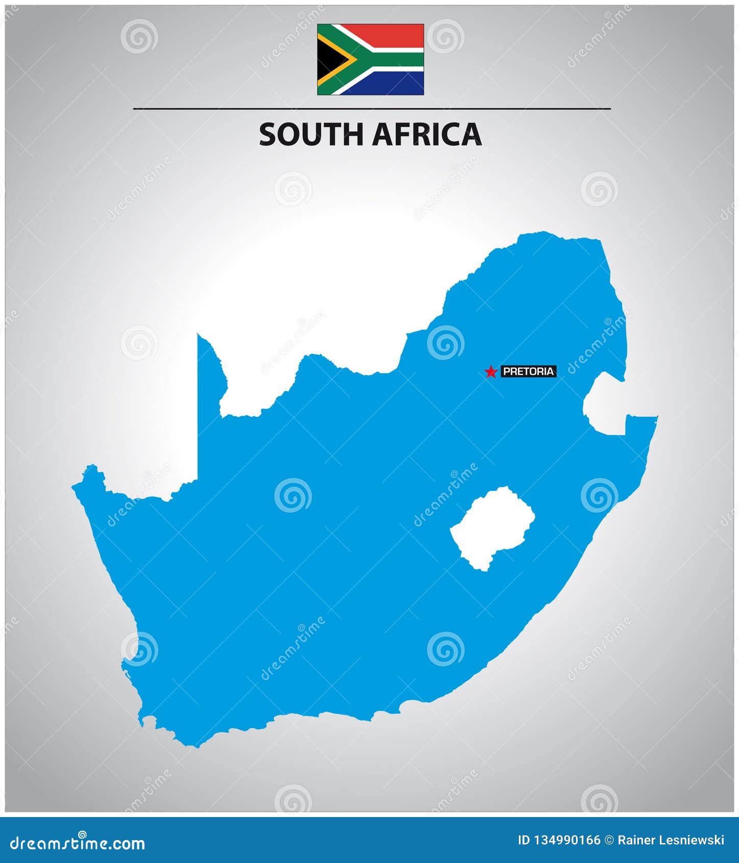 Simple Vector Outline Map of South Africa with Flag Stock Vector ... Simple Vector Outline Map of South Africa with Flag Stock Vector ...