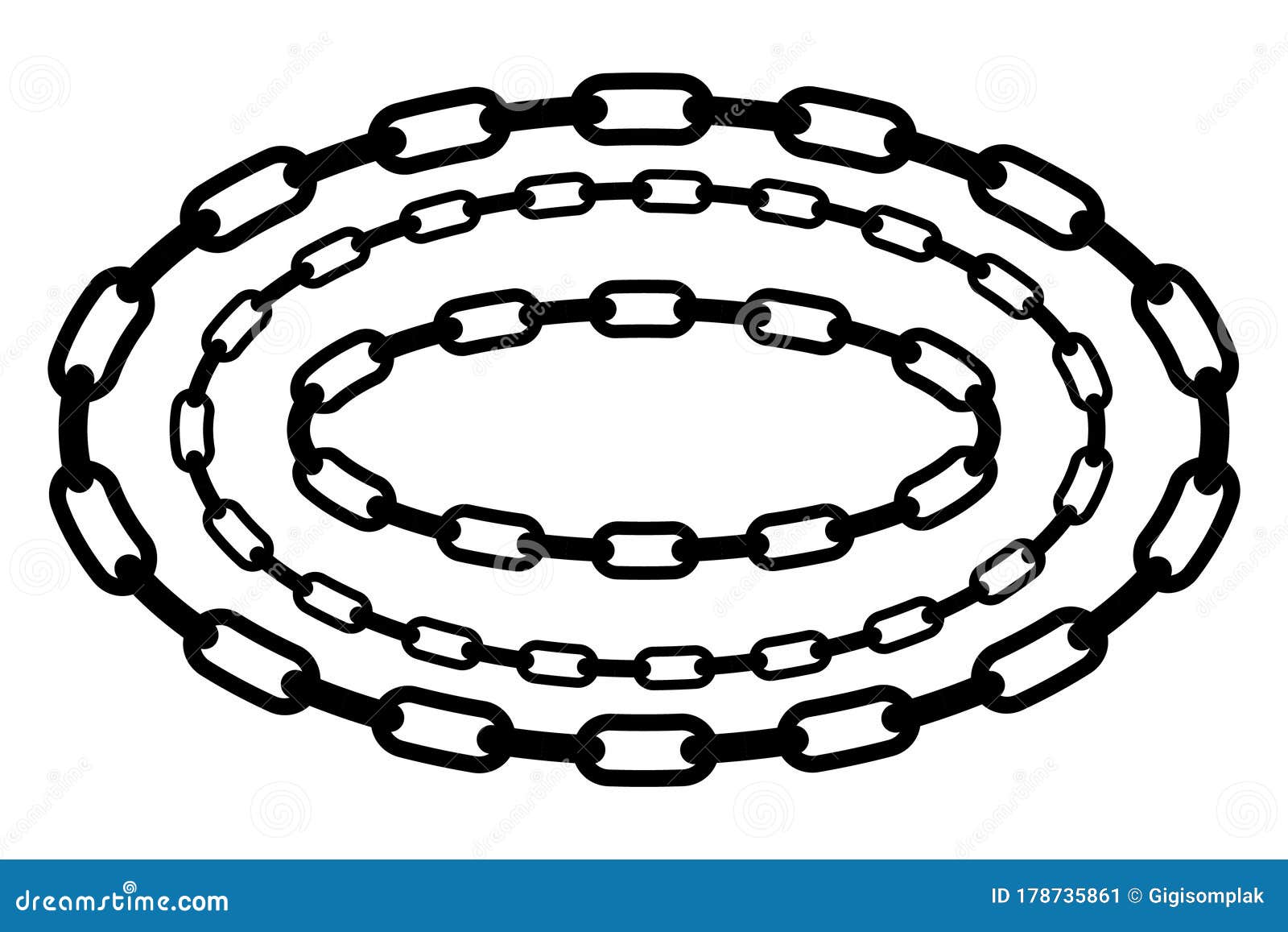 Simple Vector Oval Frame from Black Chain for Your Element Design ...