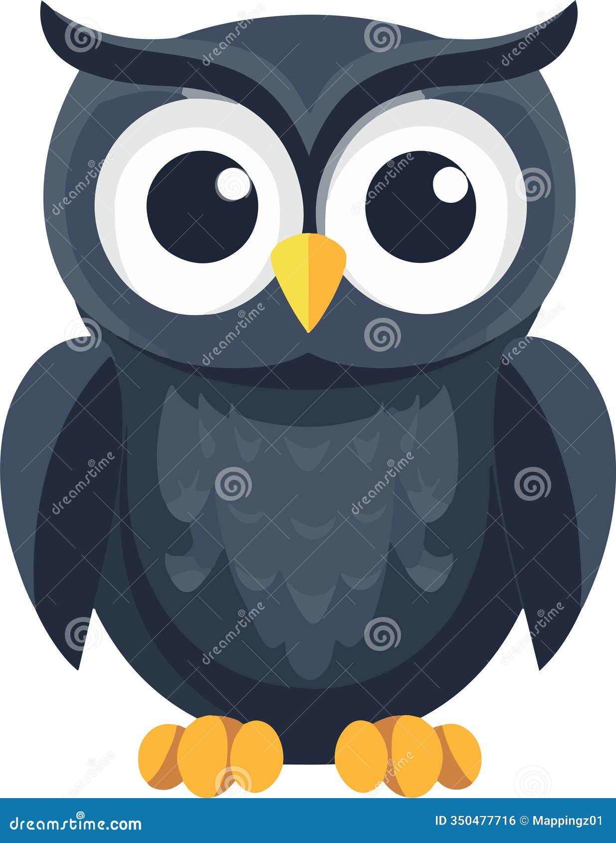 Simple vector owl clipart stock vector. Illustration of clipart - 350477716