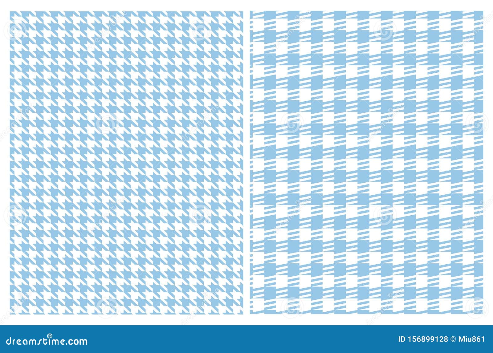 Simple Vector Pattern with Blue and White Houndstooth and Grid. Stock Vector - Illustration of ...
