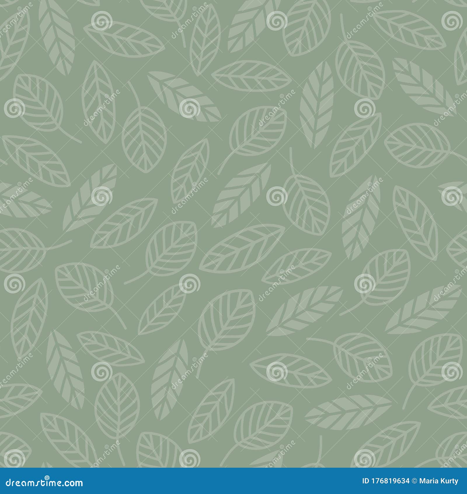 Simple Vector Pattern with Small Green Leaves Stock Vector ...