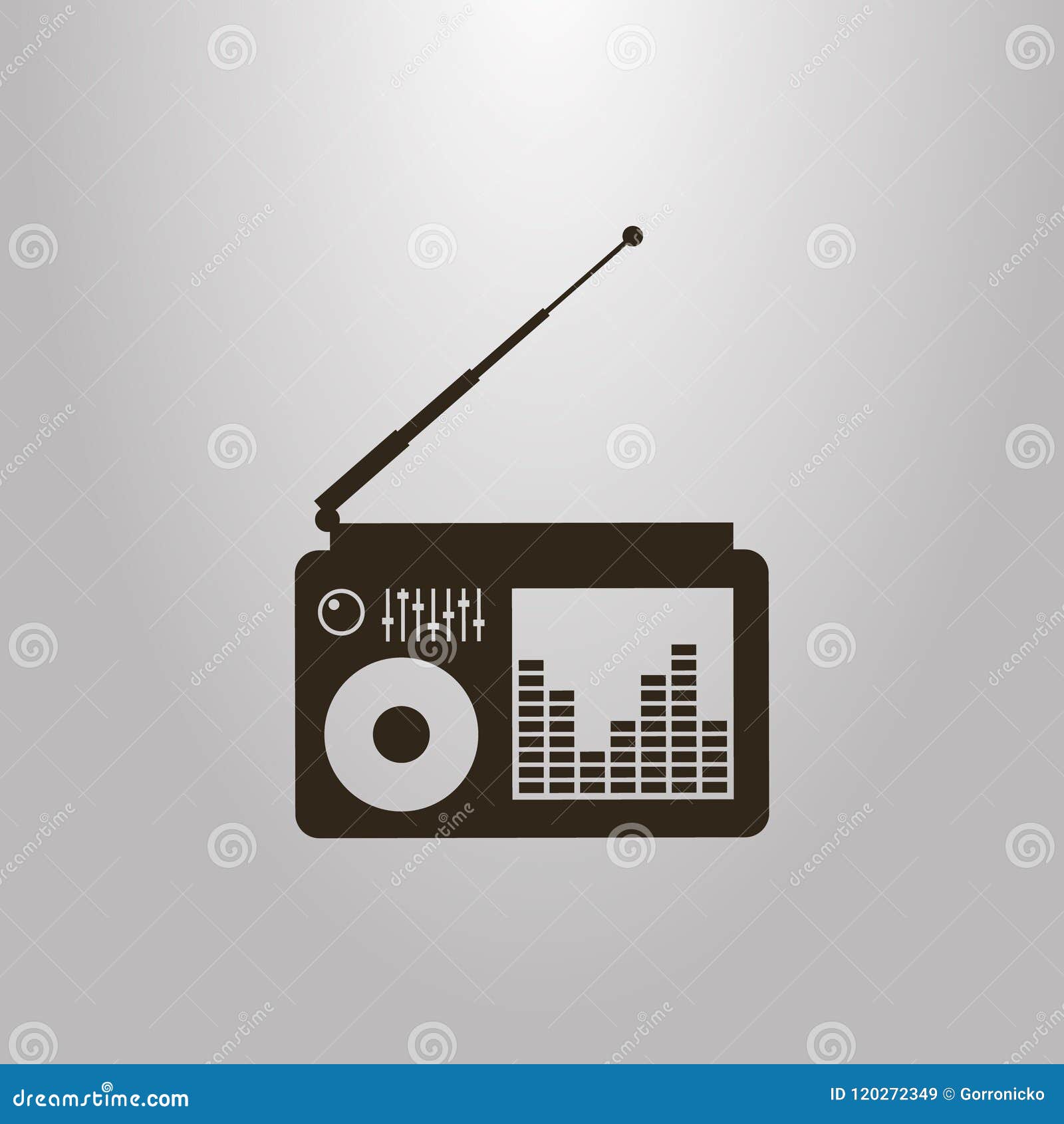 Simple Vector Pictogram of the Radio with an Equalizer Stock Vector ...