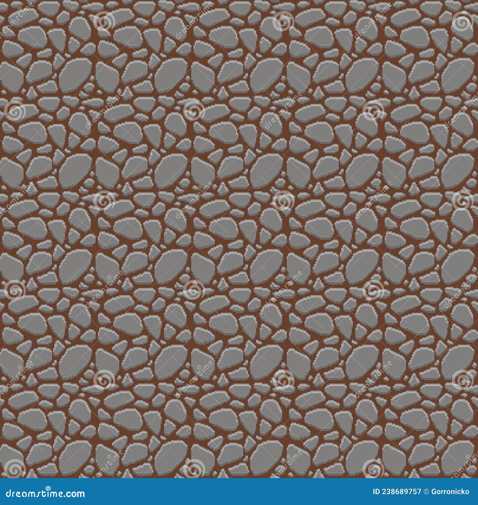 Vector Pixel Art Seamless Pattern of Texture of Underground Stones of ...