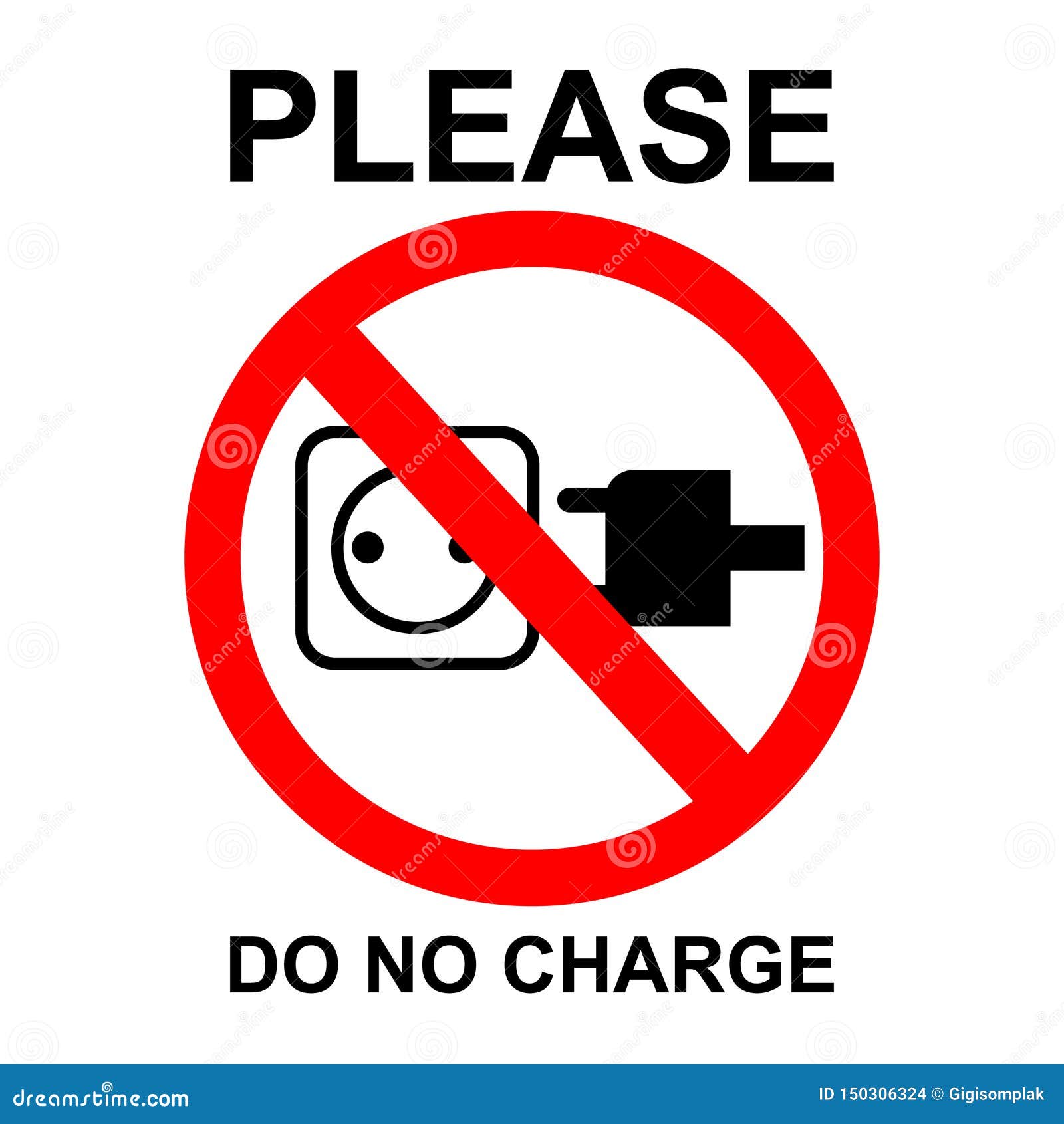 Simple Vector Prohibition Sign, Do Not Charge Your Gadget, Isolated on ... Simple Vector Prohibition Sign, Do Not Charge Your Gadget, Isolated on ...