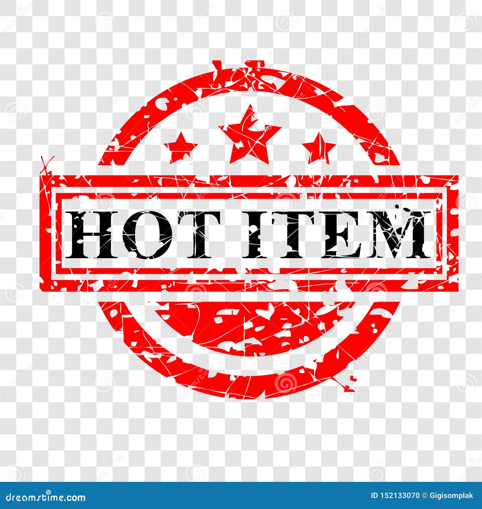 Simple Vector, Red and Black Grunge Rubber Stamp, Hot Item, at ...