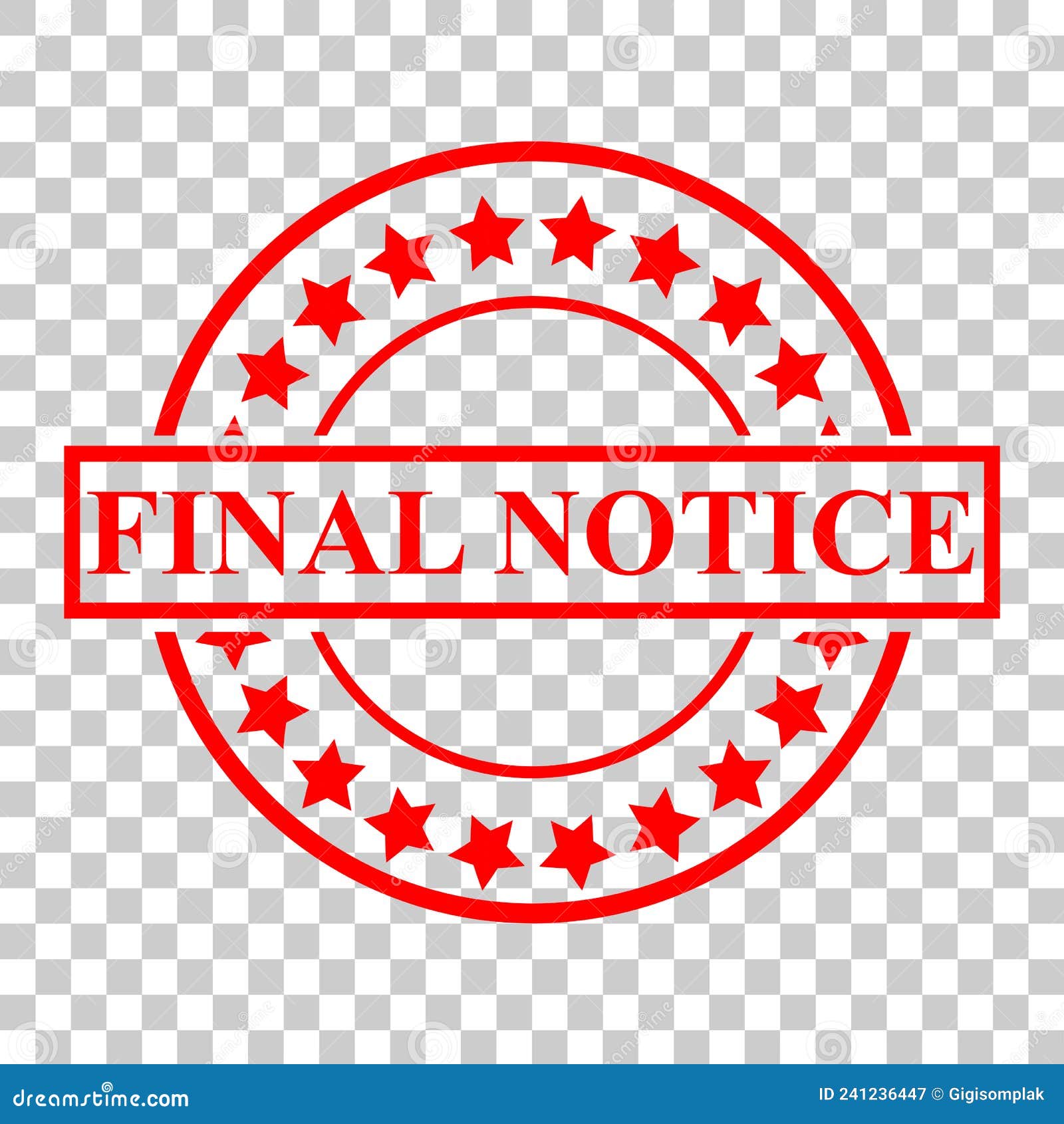 Simple Vector Red Circle Rubber Stamp, Final Notice, at Transparent ...