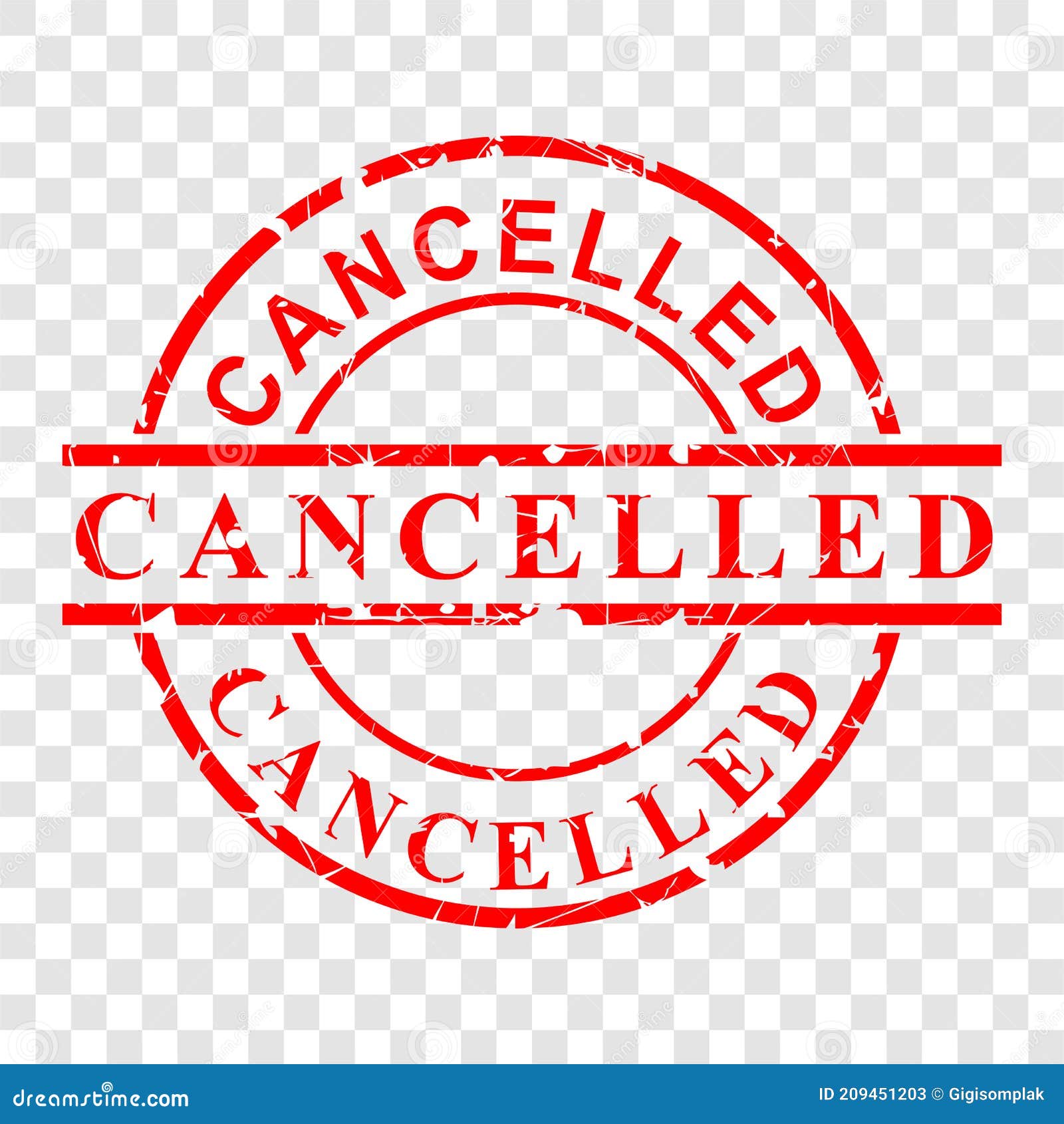 Simple Vector Red Circle Rust Grunge Red Rubber Stamp, Cancelled, at ...