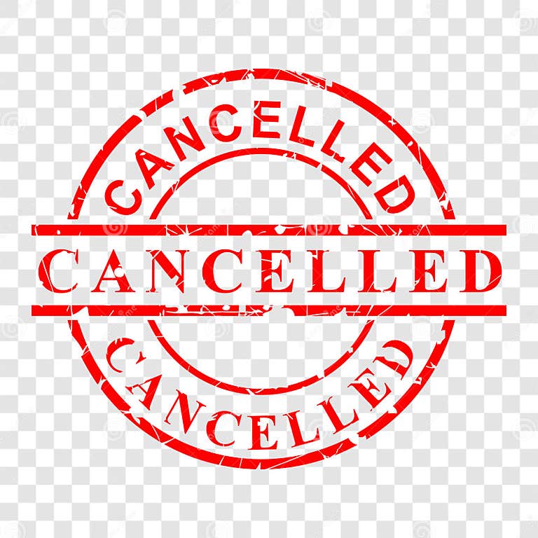 Simple Vector Red Circle Rust Grunge Red Rubber Stamp, Cancelled, at ...