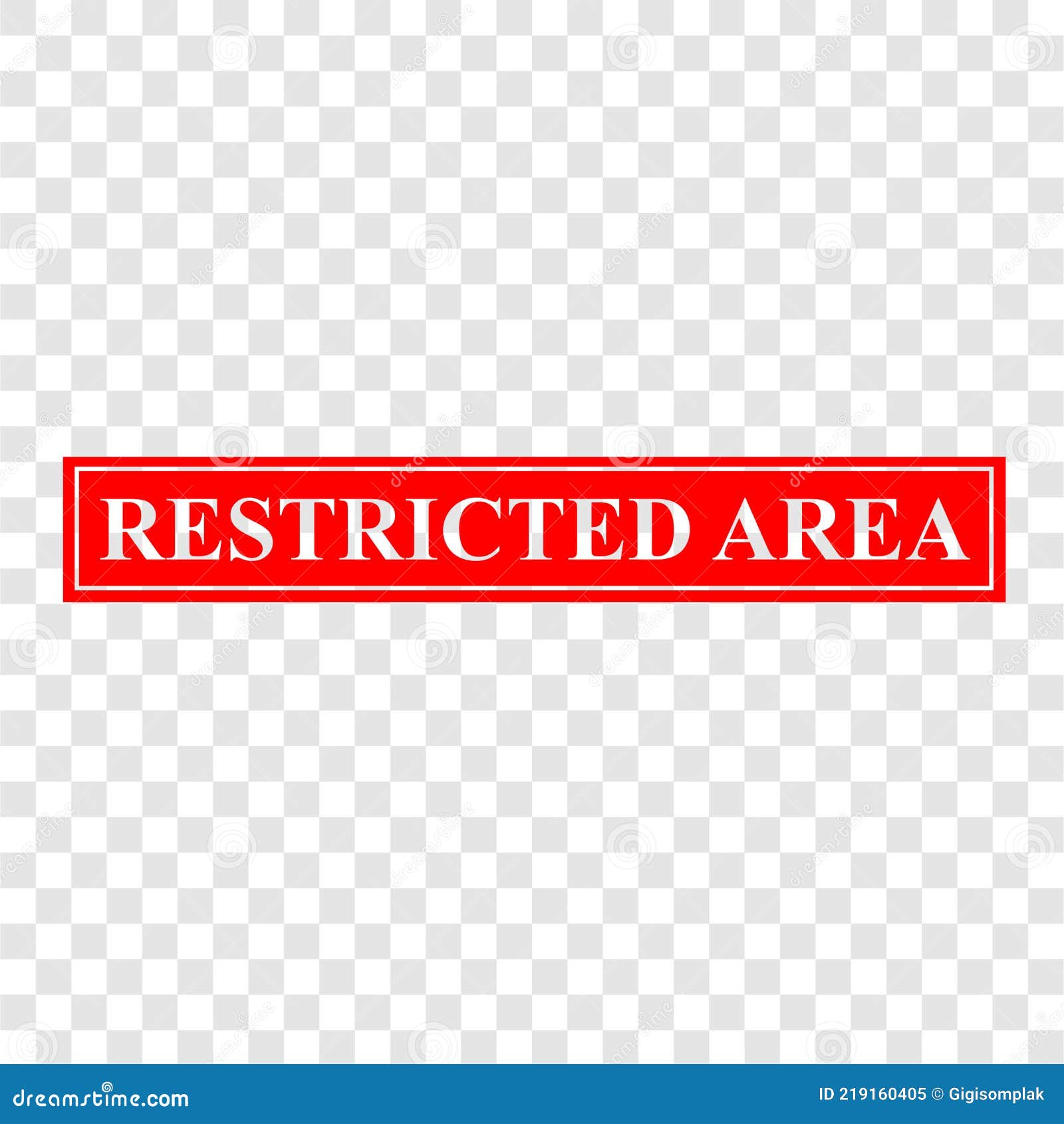 Simple Vector Red Rectangle Rubber Stamp, Restricted Area, at ...