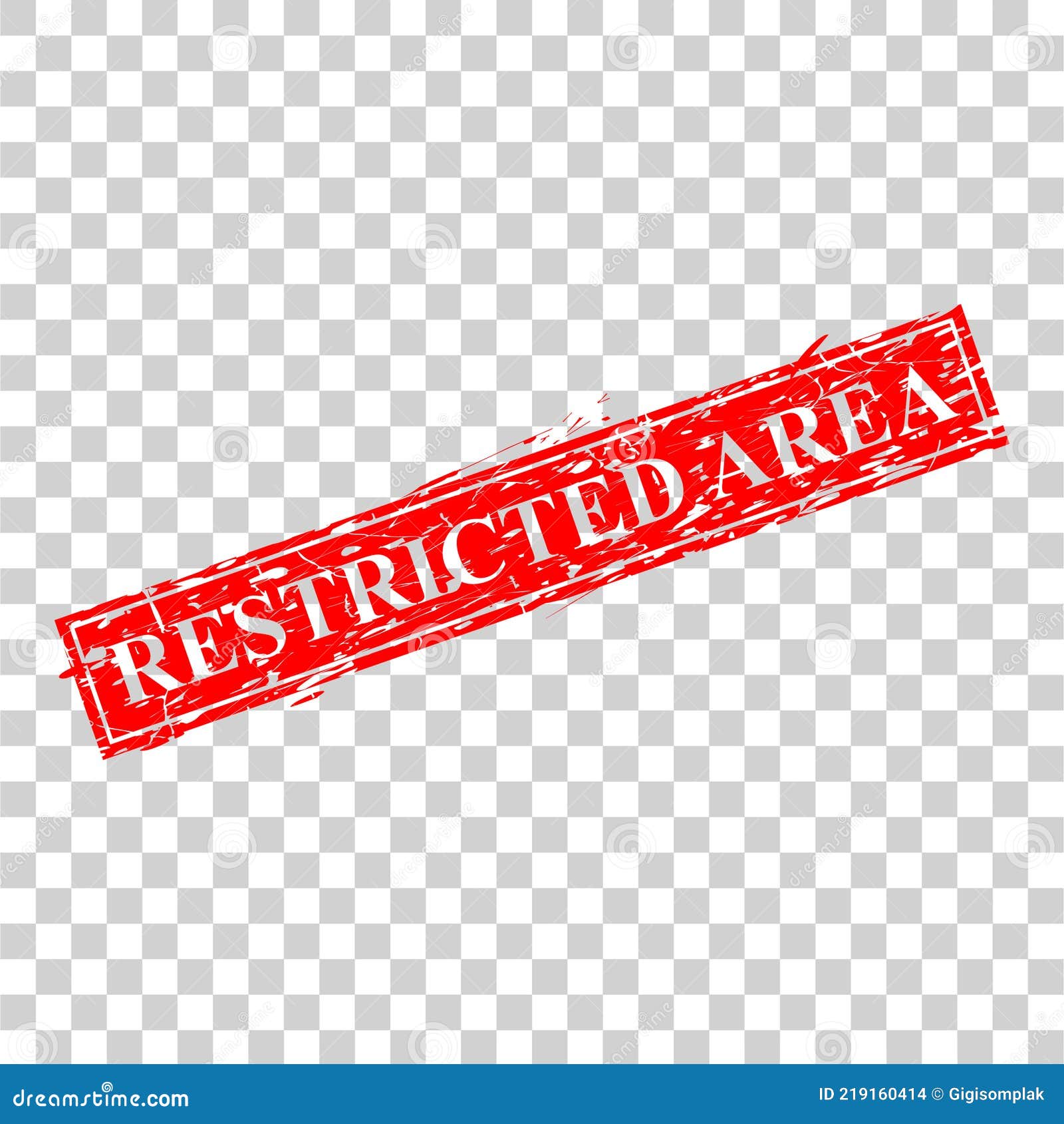 Simple Vector Red Rectangle Rubber Stamp, Restricted Area, at ...