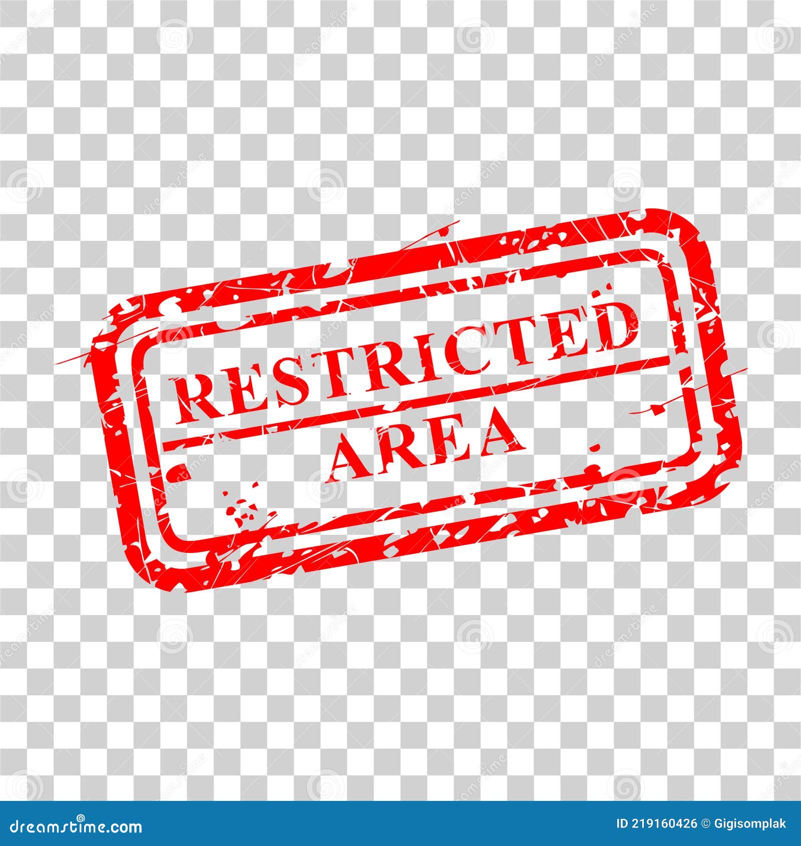 Simple Vector Red Rectangle Rubber Stamp, Restricted Area, at ...