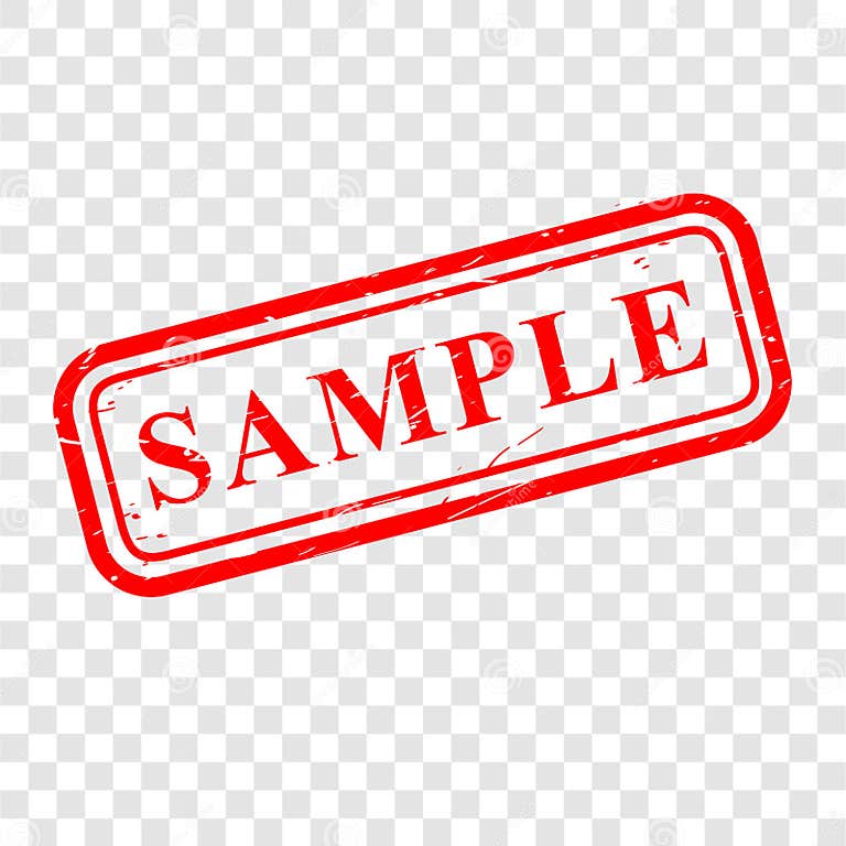 Simple Vector Red Scratch Rubber Stamp, Sample, at Transparent Effect ...