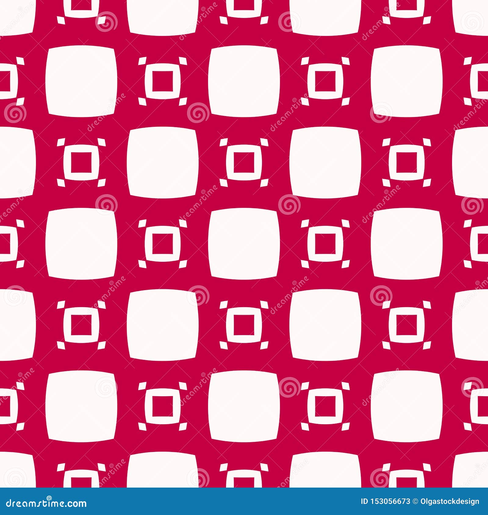 Simple Vector Red and White Geometric Seamless Pattern with Squares ...