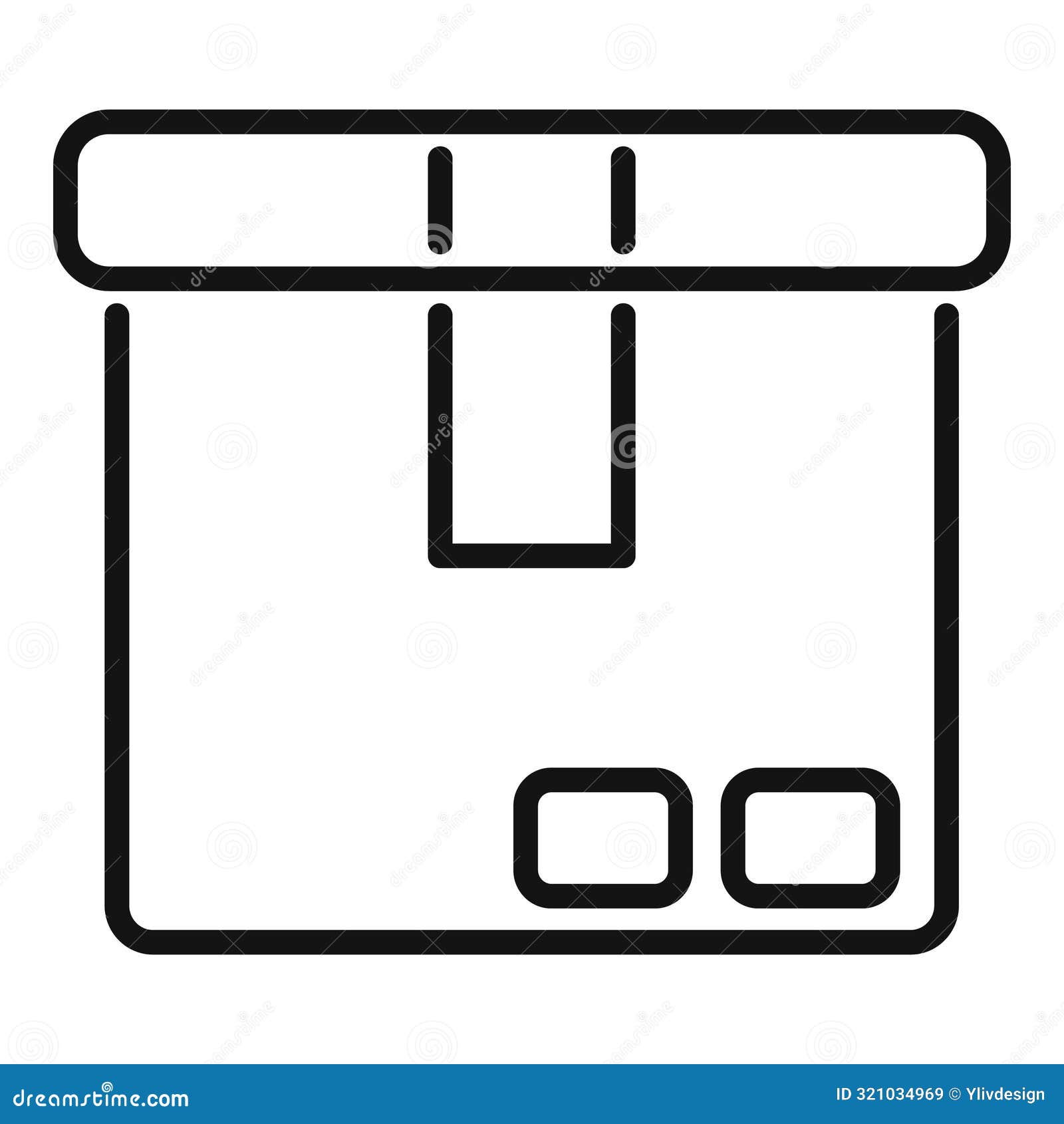 Sealed Cardboard Box with Handle Icon Stock Illustration - Illustration ...