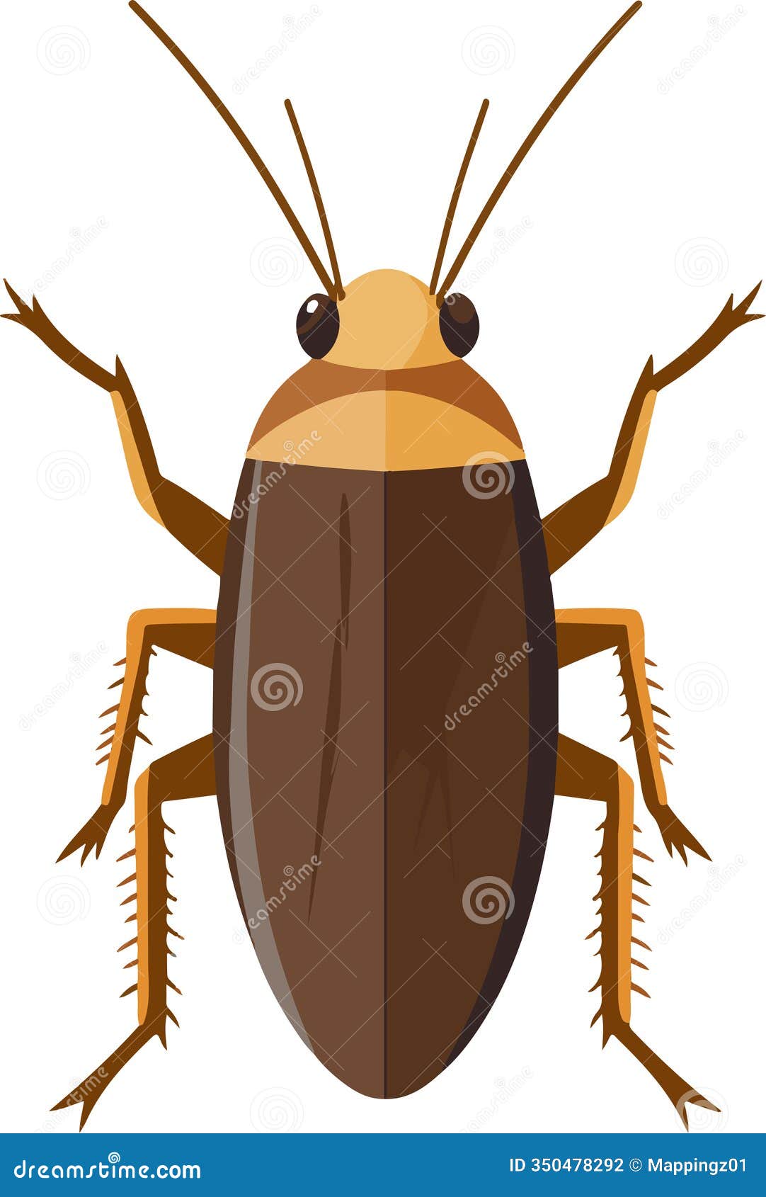 Simple Vector Roach Clipart Stock Vector - Illustration of transparent ...