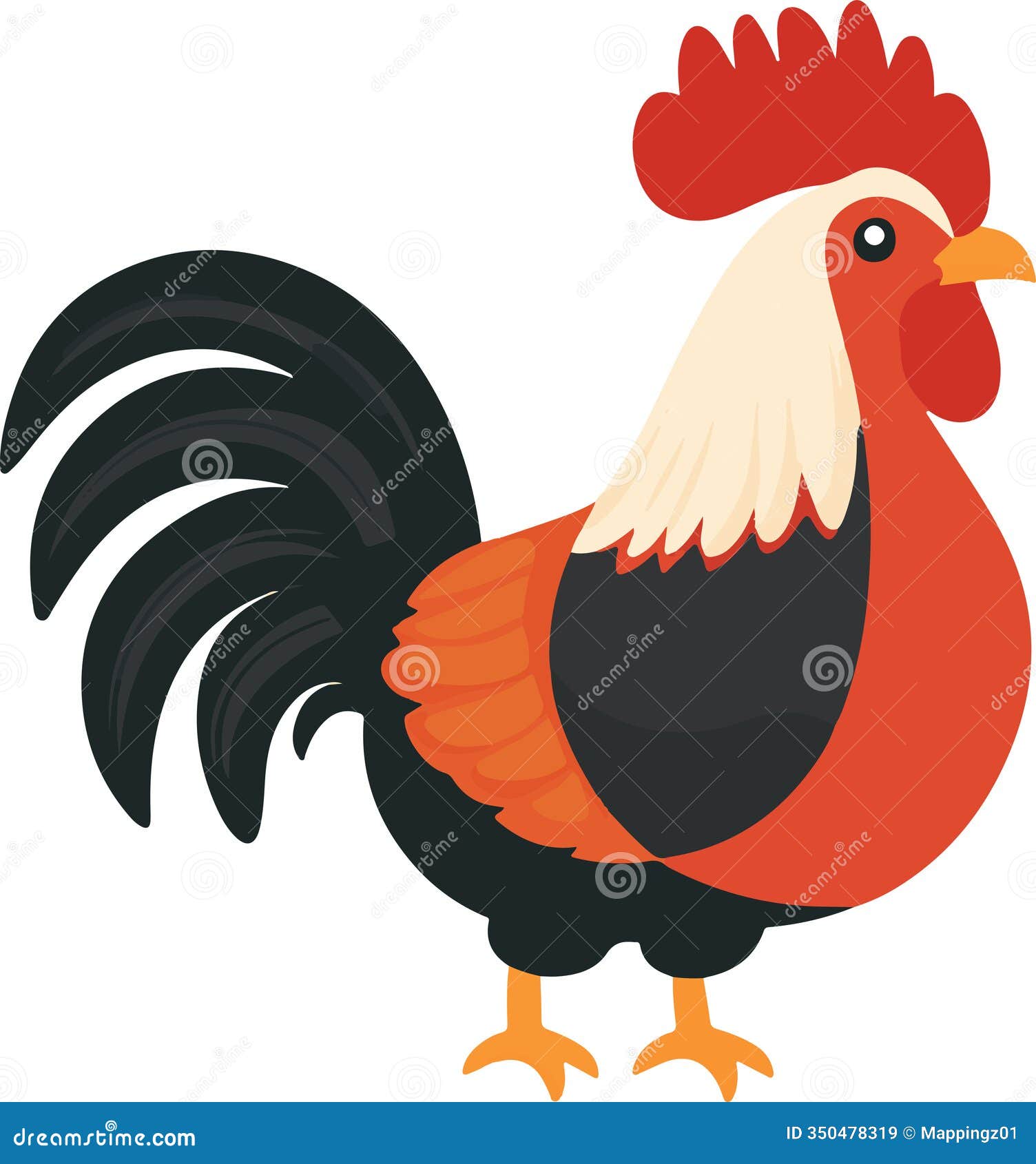 Simple Vector Rooster Clipart Stock Vector - Illustration of digital ...