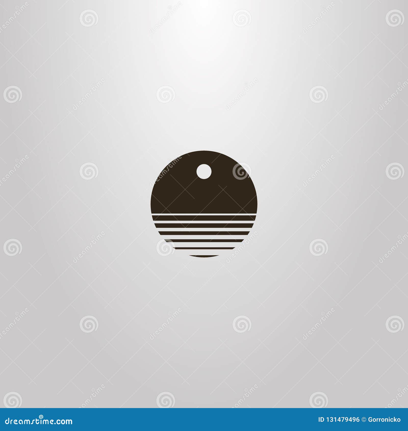 Simple Vector Round Negative Space Sign of Abstract Water Waves Under ...