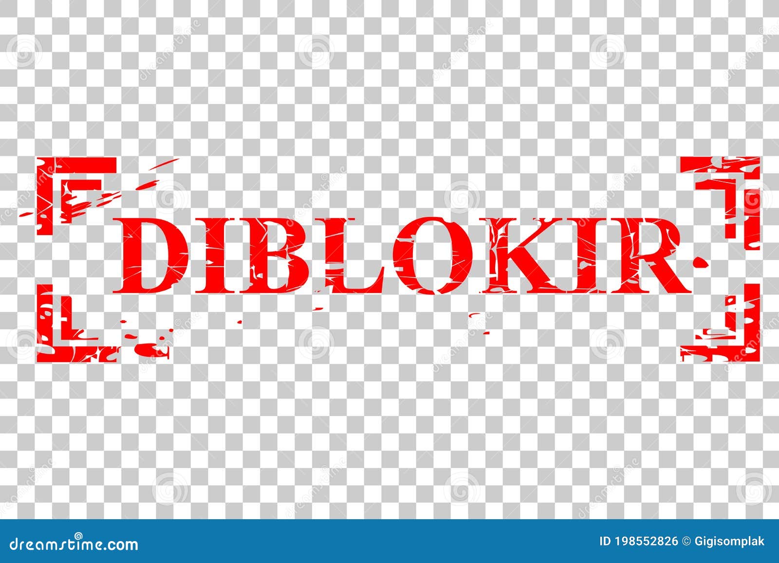 Simple Vector Rubber Stamp, Diblokir Or Blocked In Indonesia Language ...