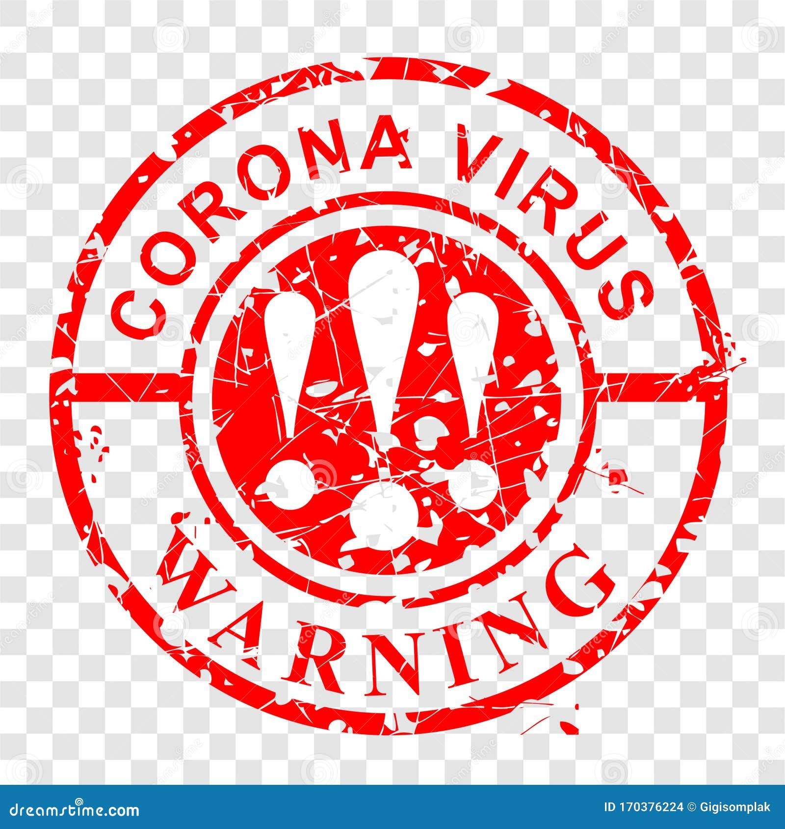 Simple Vector, Scratch Circle Red Rubber Stamp, Warning, Corona Virus ...