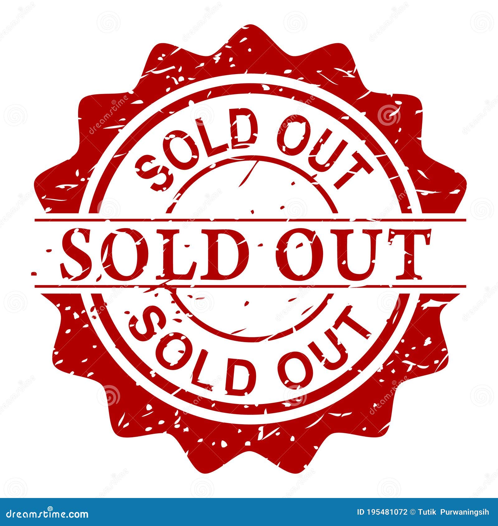 Simple Vector Scratch Red Circle Rubber Stamp, Sold Out, Isolated on ...