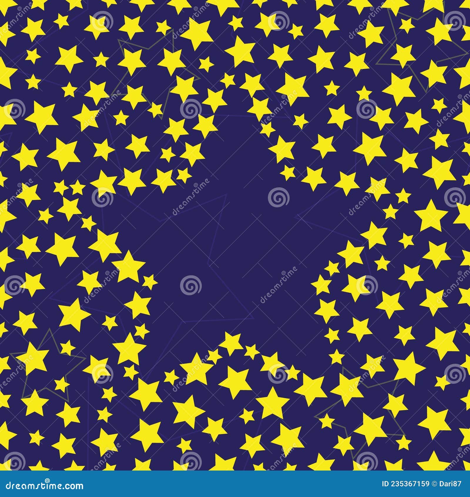 Simple Vector Seamless Design with Stars on Night Sky Stock ...