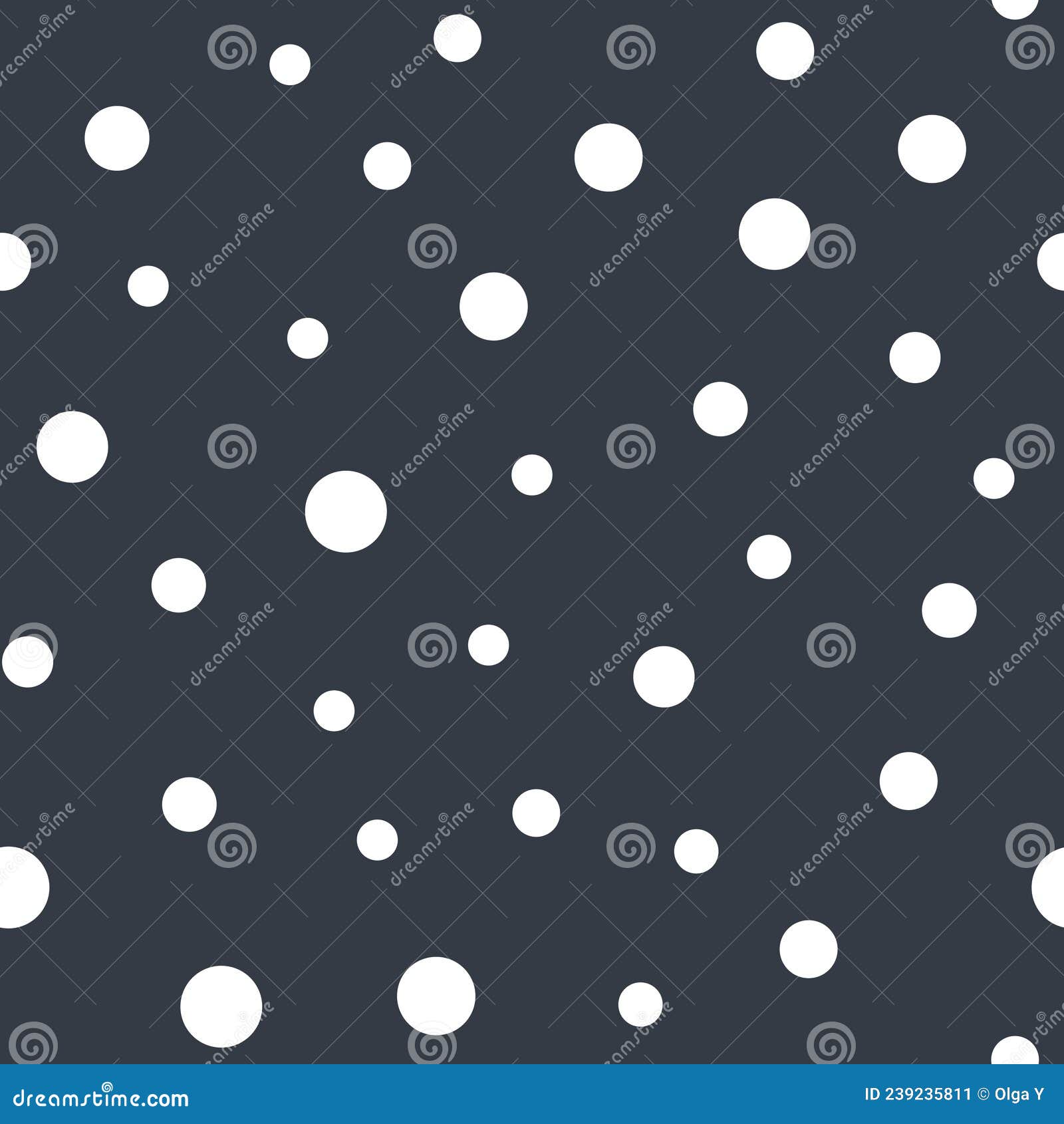 Simple Vector Seamless Pattern with White Circles on a Blue Background ...