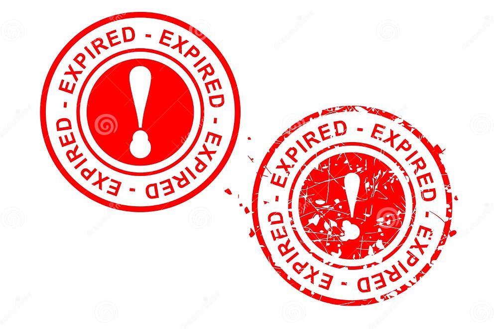 Simple Vector, Set 2 Circle Red Rubber Stamp, Expired, Isolated on ...