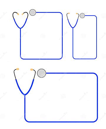 Simple Vector Set 3 Frame from Stethoscope Frame Stock Vector ...
