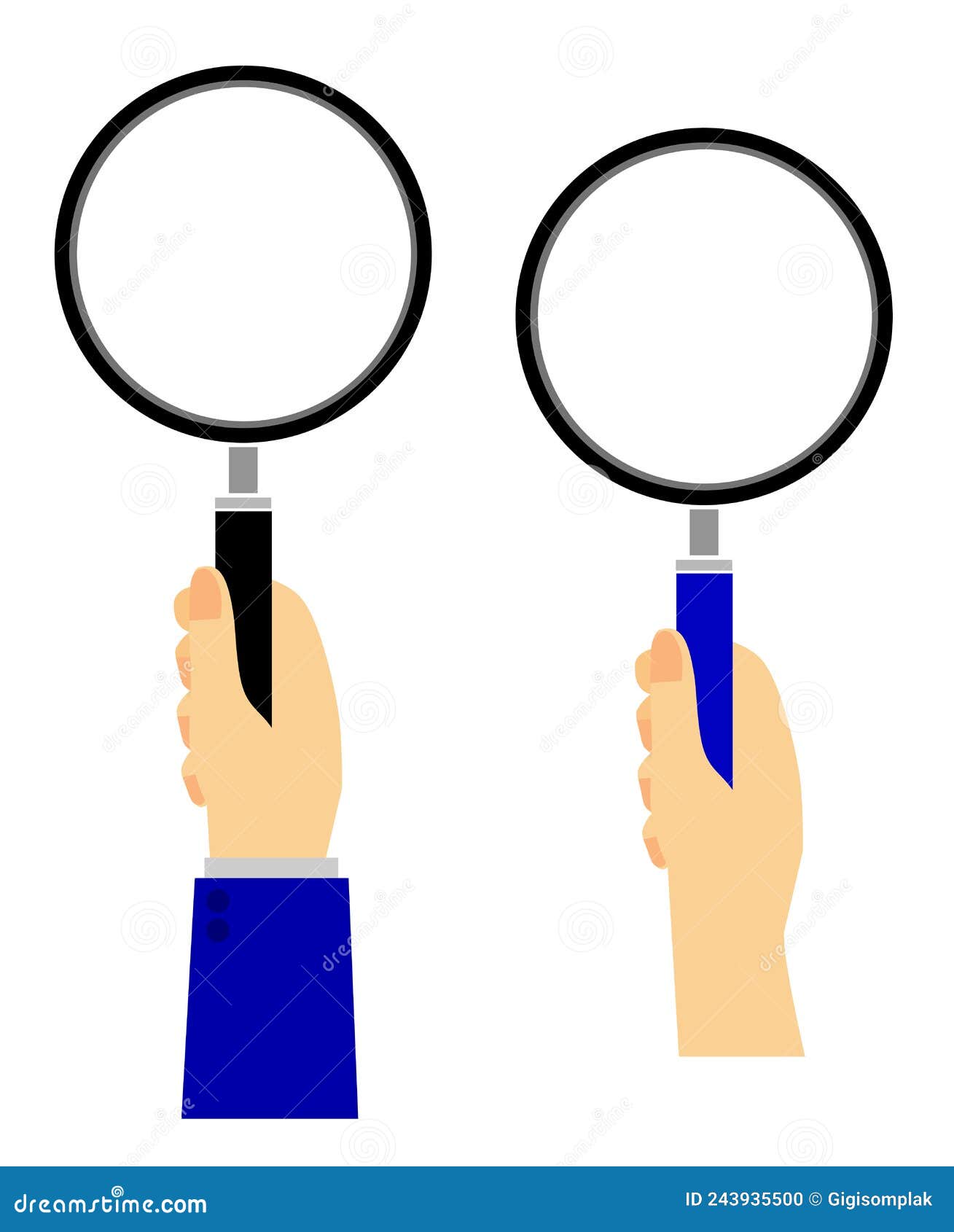 Simple Vector Set 2 Illustration Searching for Something, Hand Holding ...