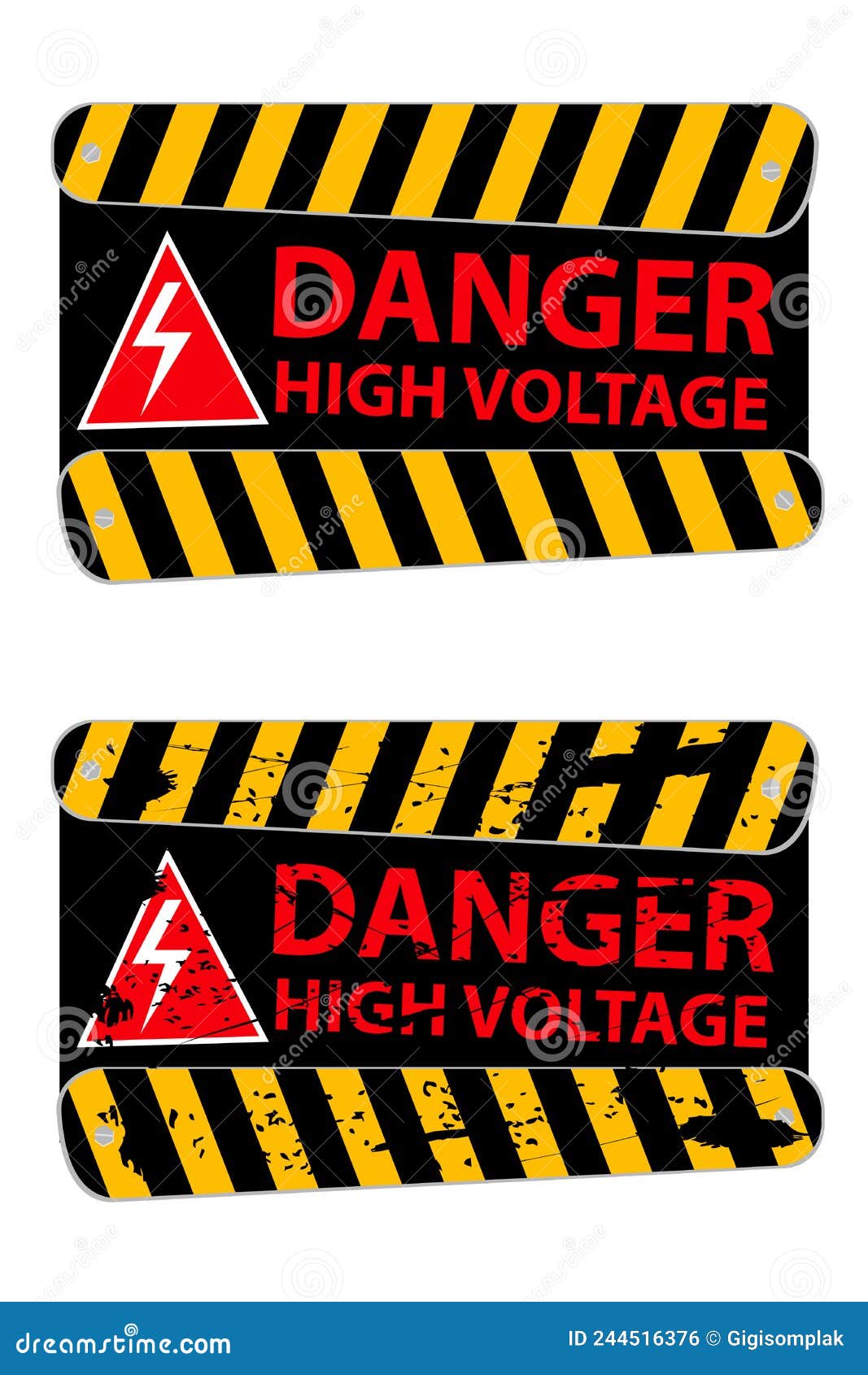 Simple Vector Set 2 Plank or Board, Danger, High Voltage Clean and ...