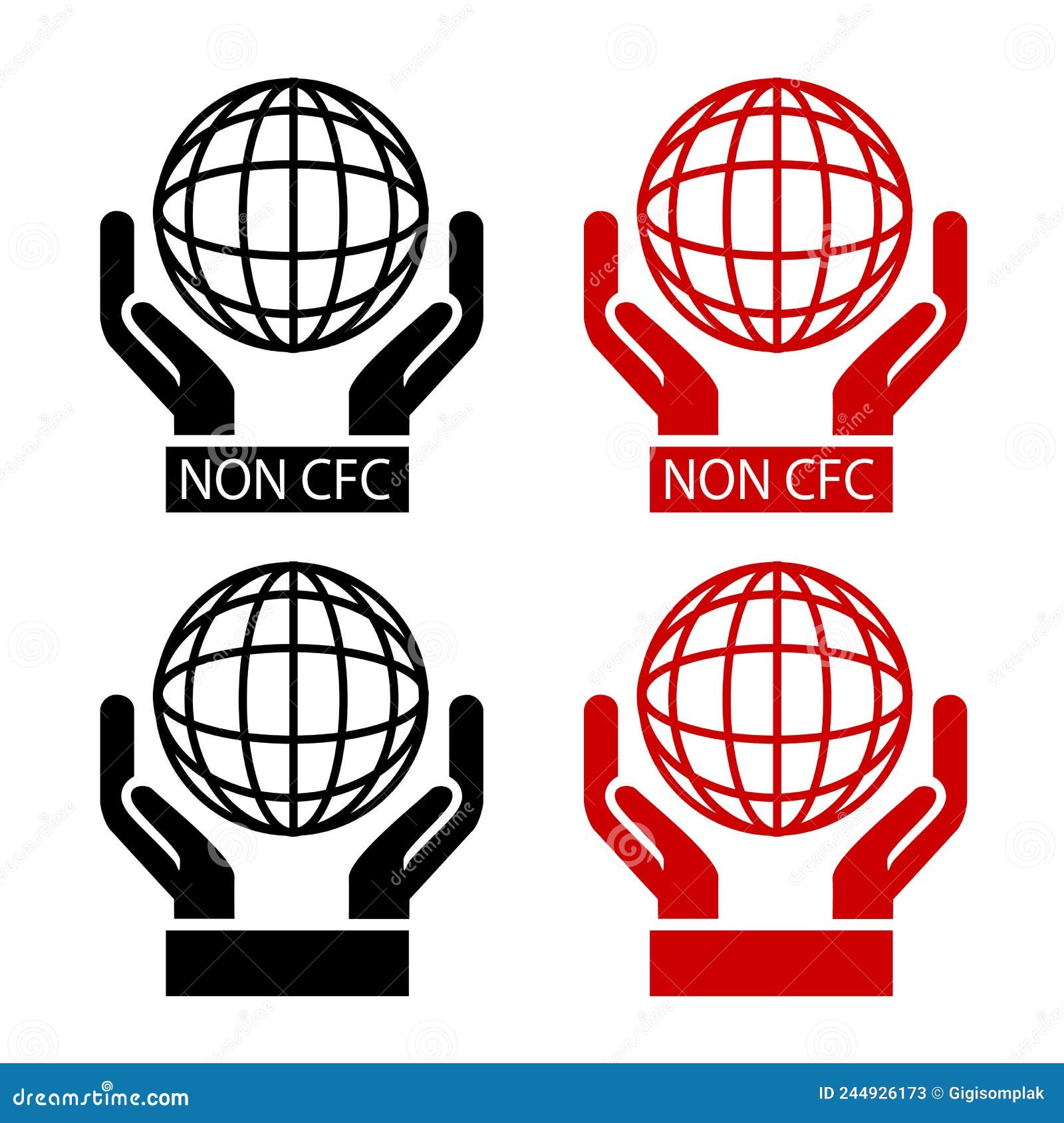 Simple Vector Set 4 Sign, Non CFC, Isolated On White | CartoonDealer ...