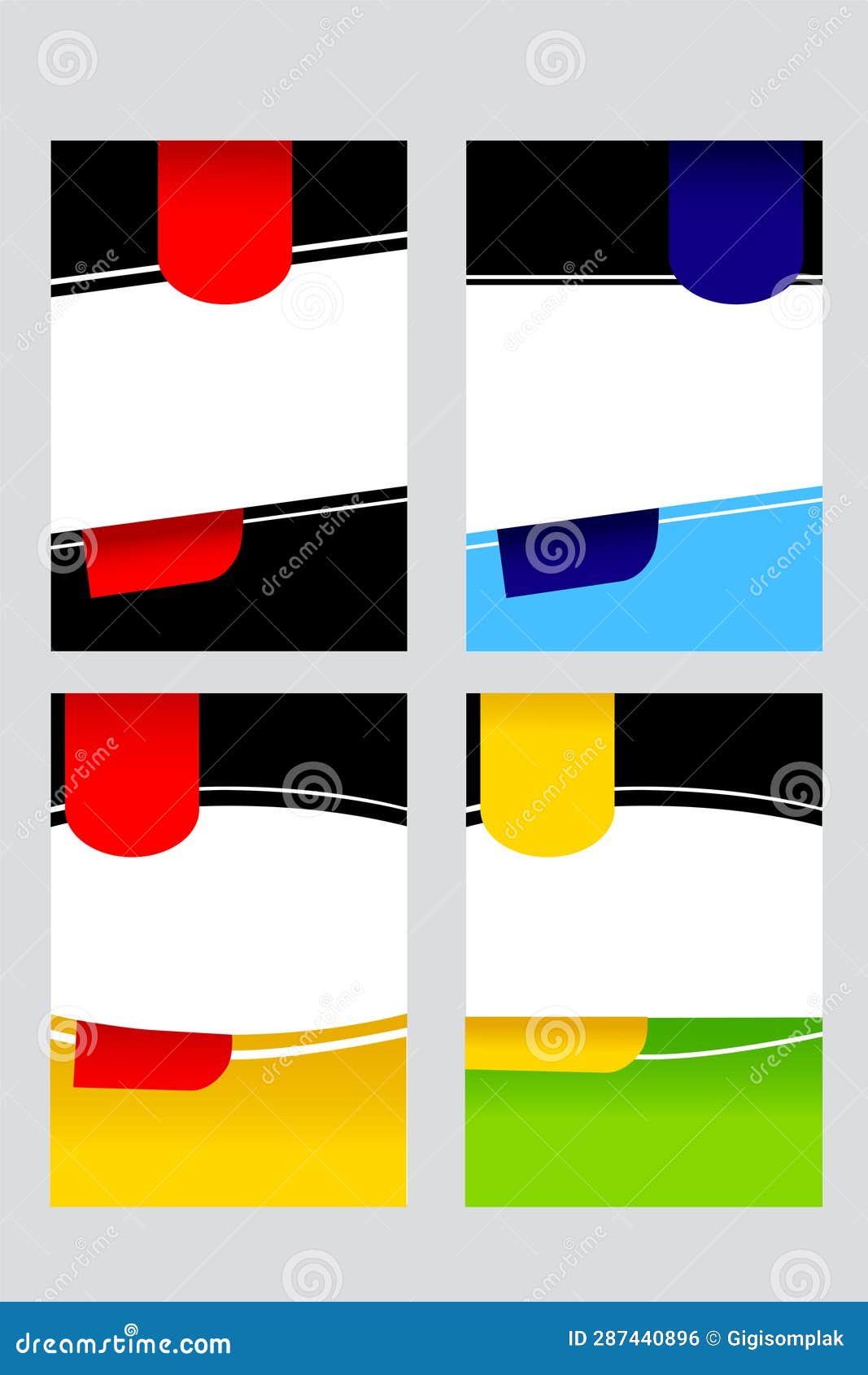 Simple Vector Set Template Blank Flyer Stock Vector - Illustration of ...