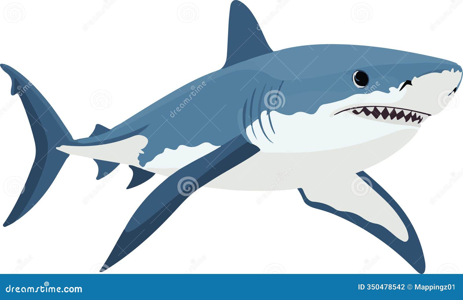 Simple Vector Shark Clipart Stock Vector - Illustration of color ...