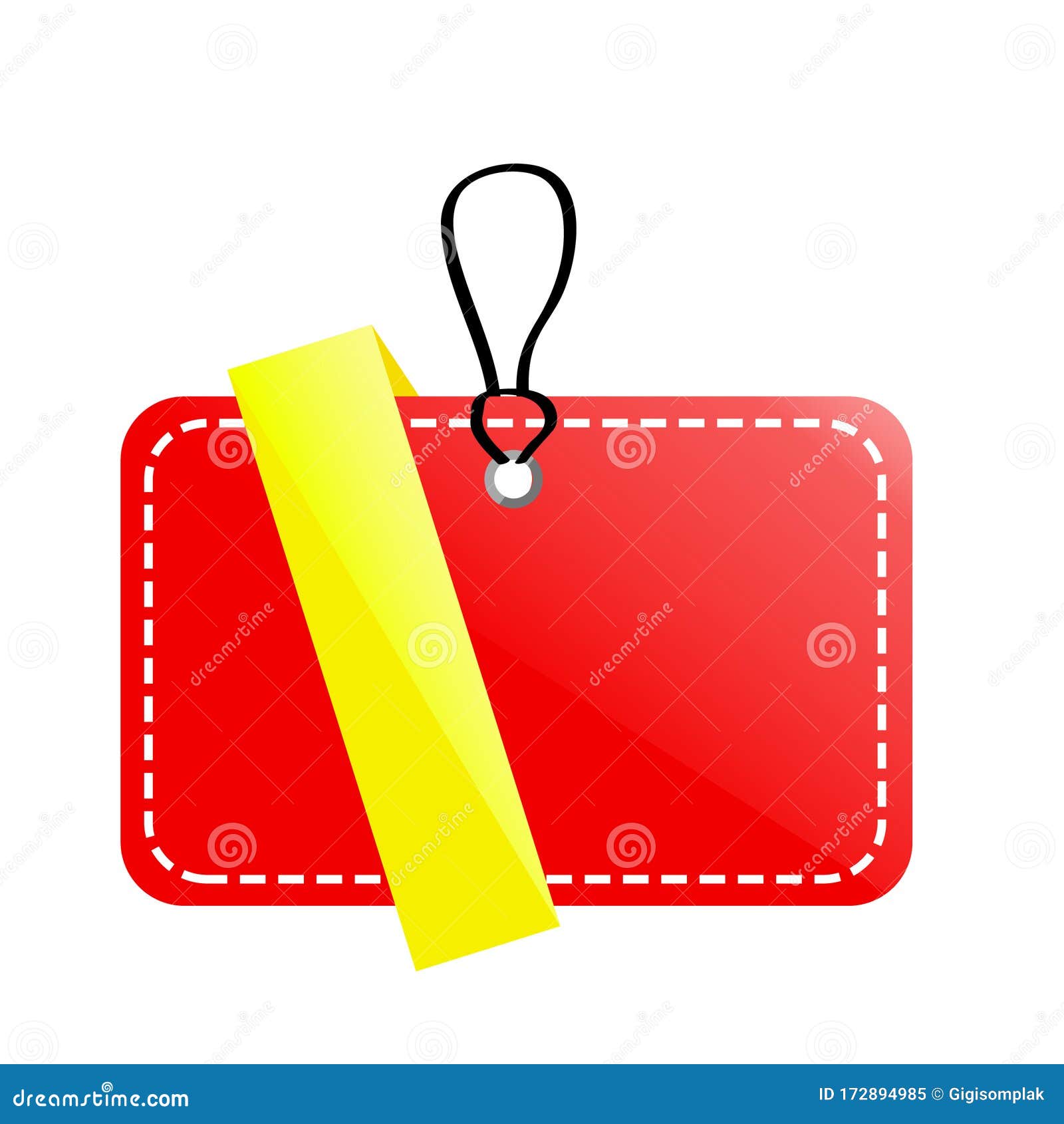 Simple Vector Shinning Red and Yellow Blank Tag, Isolated on White ...