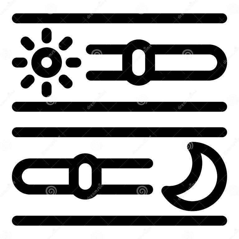 Simple Vector Showing the Concept of Brightness Adjustment Stock ...