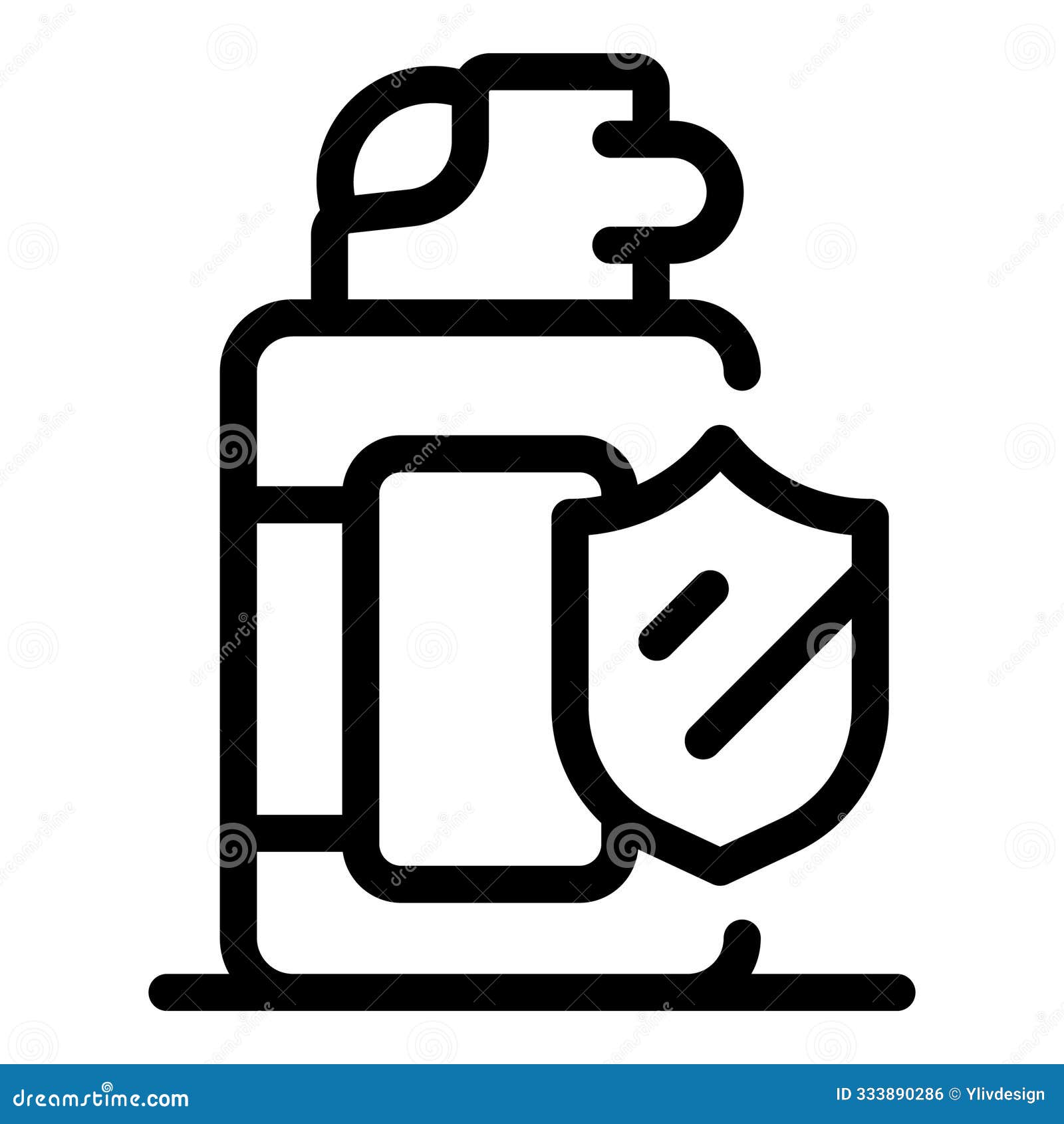 Lighter Protection Sign with Shield Protecting Flame Icon Vector ...