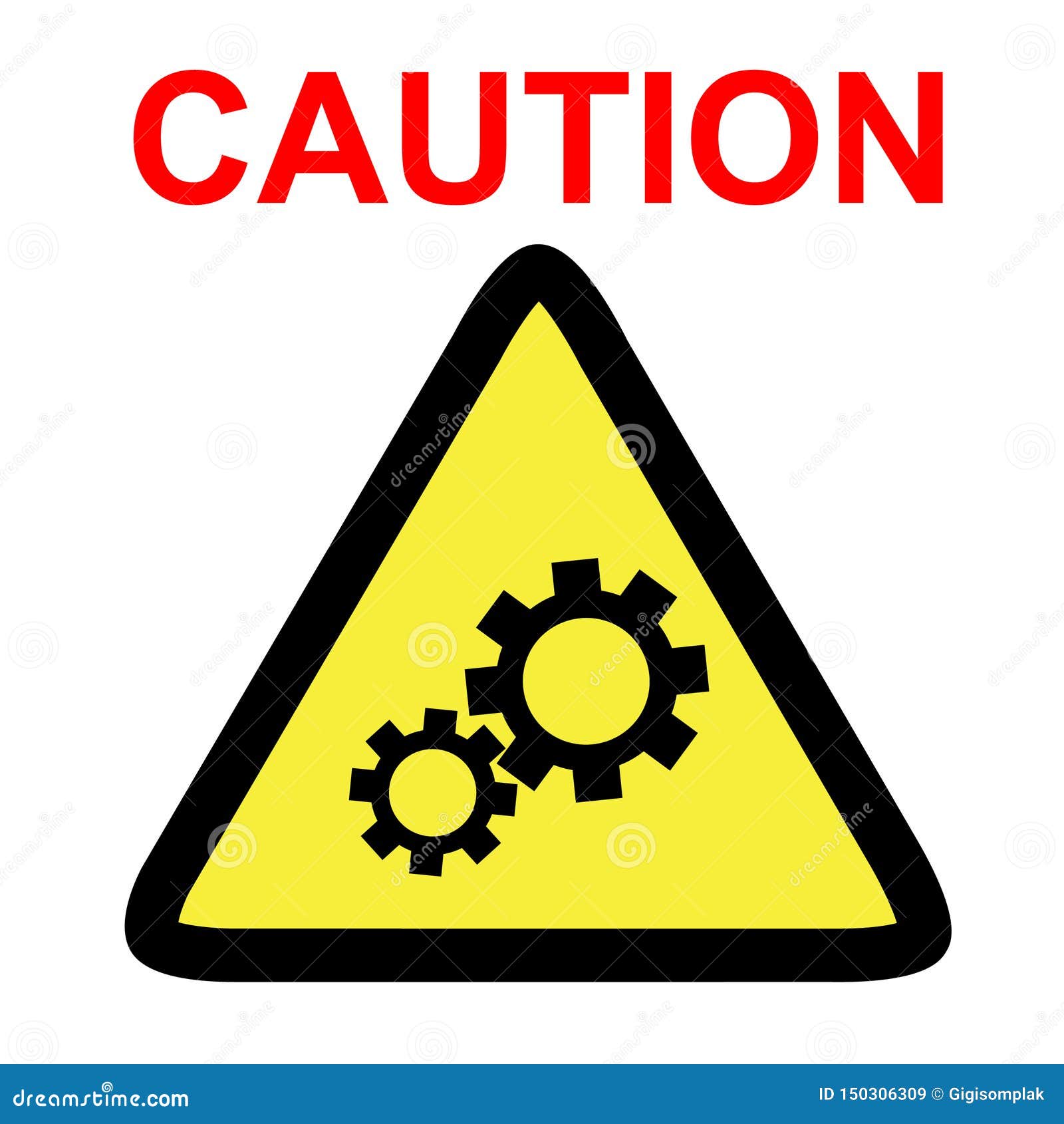 Simple Vector Sign, Caution Danger of Working Engine Stock Vector ...