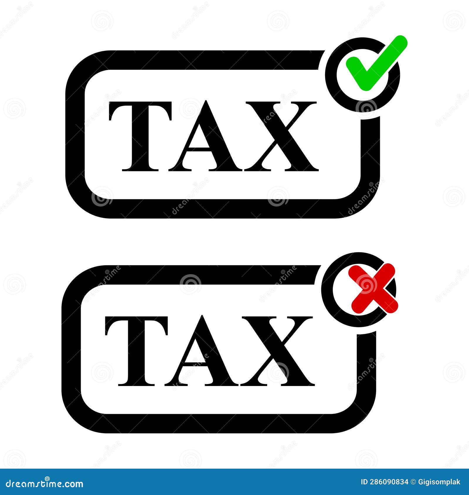Simple Vector Sign Tax Included and Excluded, Isolated on White Stock ...