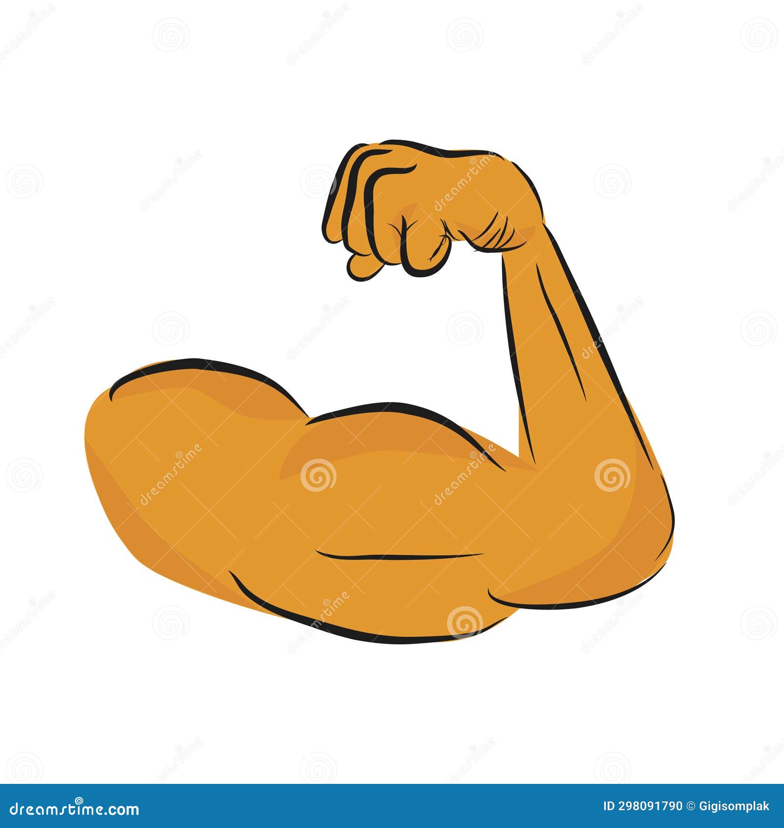 Simple Vector Sketch Arm of Muscle Man, Isolated on White Stock Vector ...